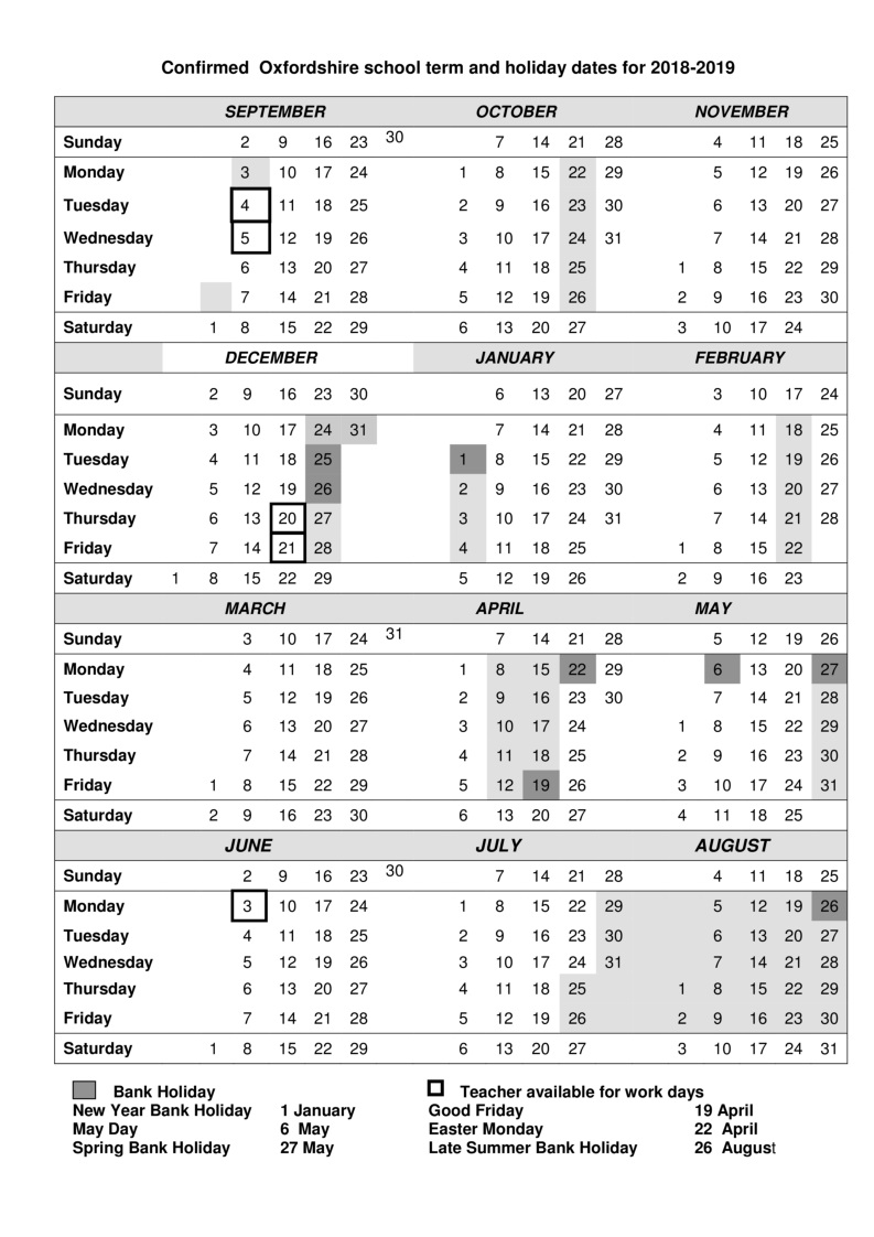 Fitzwaryn School - Term Dates